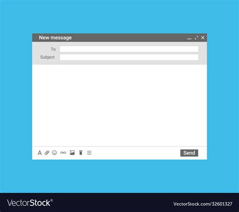 email template mail mockup window browser blank vector image