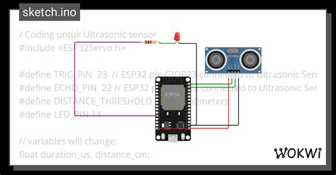 Ultrasonic Sensor Detection Wokwi ESP32 STM32 Arduino Simulator