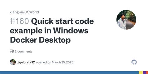 Quick Start Code Example In Windows Docker Desktop · Issue 160 · Xlang