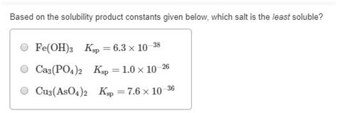 Solved Based on the solubility product constants given | Chegg.com