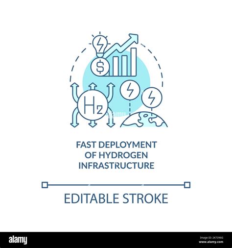 Fast Hydrogen Infrastructure Deployment Turquoise Concept Icon Stock