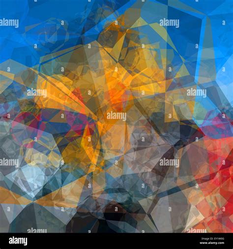 Abstract Triangular Pattern Background In Red And Blue Colors Stock