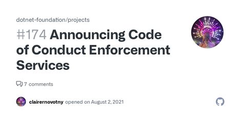 Announcing Code Of Conduct Enforcement Services Issue 174 Dotnet