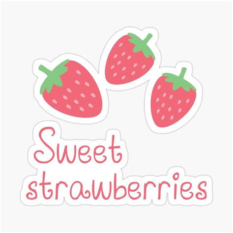 Sweet Strawberries Kawaii Cute Strawberry Pink Sticker For Sale By