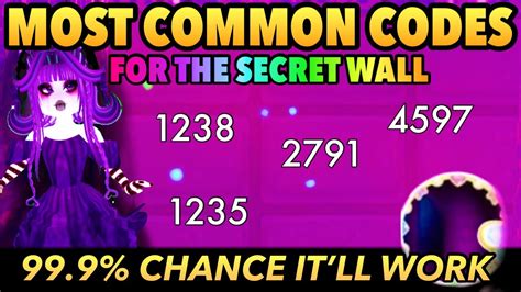 MOST COMMON CODES For The SECRET WALL At The Royale High New School