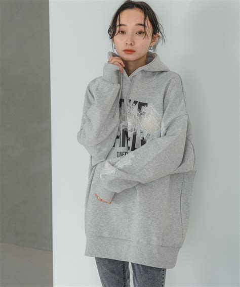 蕾絲logo連帽衛衣