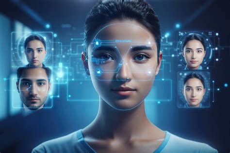 Premium Photo Facial Recognition Technology Scan And Detect People