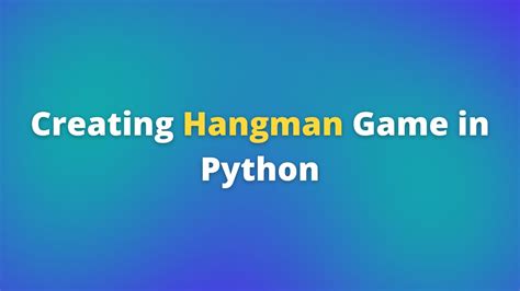 Hangman Game In Python With Source Code Python Project With Source