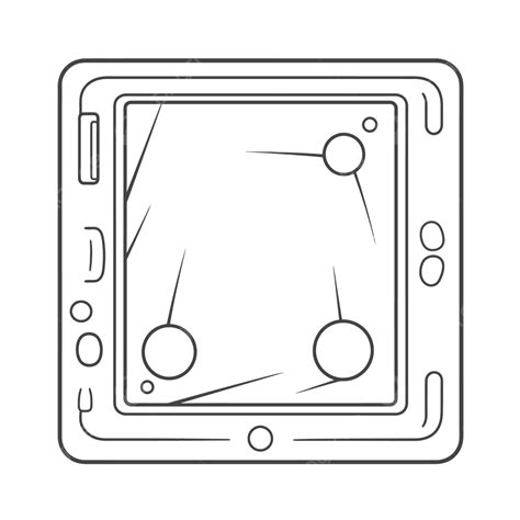 Line Drawing Of A Tablet Computer Outline Sketch Vector Cheap Tablets Drawing Cheap Tablets