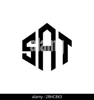 Sat Letter Logo Design With Polygon Shape Sat Polygon And Cube Shape