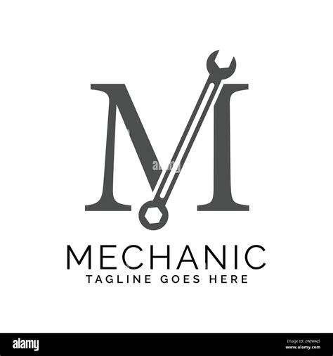 Lettre M Logo Technique Banque Dimages Noir Et Blanc Alamy