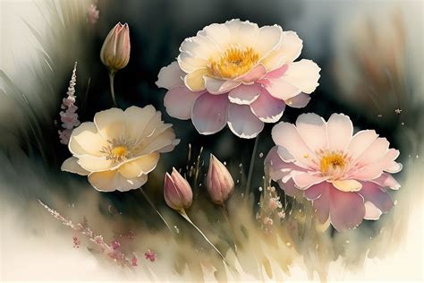 Flowers Muted Colors 73 Graphic By 1xMerch Creative Fabrica