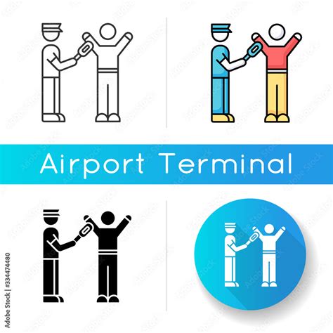 Body Scanning Icon Airport Security With Metal Detector Passenger
