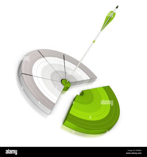 One Arrow Hitting The Center Of A Pie Chart Stock Photo Alamy