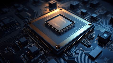 Semiconductor Chip Is Sitting On Top Of Other Components Background 3d