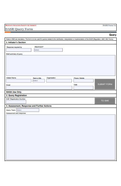 Free 50 Sample Query Forms In Pdf Ms Word