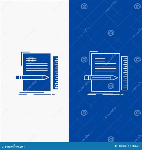 Code Coding File Programming Script Line And Glyph Web Button In Blue Color Vertical Banner