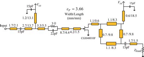 The Schematic Of The Designed Power Amplifier Download Scientific Diagram