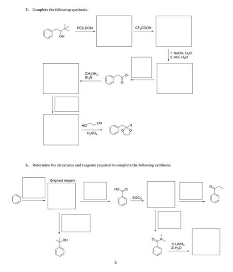 Solved 5 Complete The Following Synthesis 1 NaOH1 H2O 6 Chegg