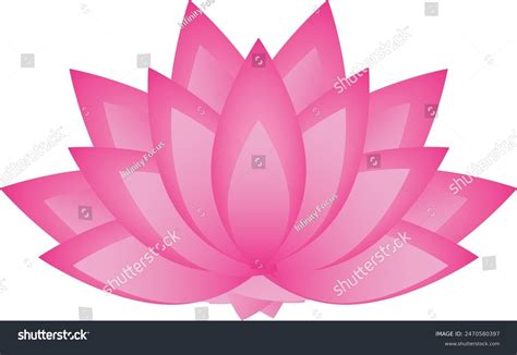Pink Lotus Flower Blossom Flat Vector Stock Vector Royalty Free