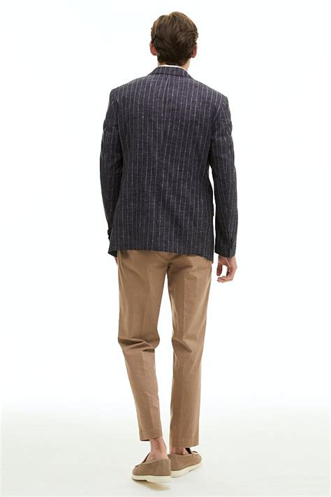 Man On The Boon맨온더분 Loro Piana Fabric 울 린넨 스트라이프 자켓 Sivillage