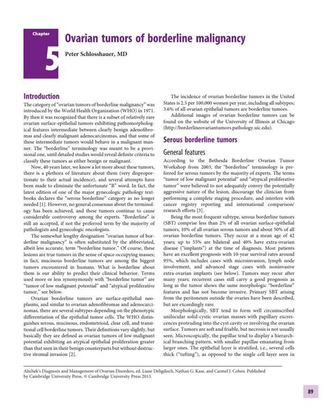 Ovarian Tumors Of Borderline Malignancy Chapter 5 Altcheks Ovarian Tumors Of Borderline Malignancy Chapter 5 Altcheks