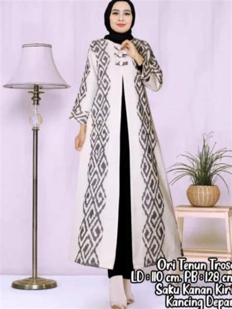 LONG CARDIGAN OUTER PANJANG TENUN OUTER KAIN TENUN JEPARA TENUN PANJANG OUTER TENUN ETNIK