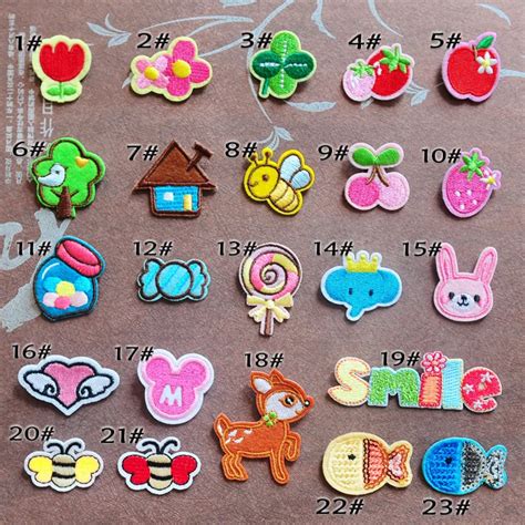 10pcsmini Cartoon Patch Flower Diy Small Cheap Embroidered Cute Patches