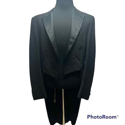 Vintage Lord West Tuxedo Jacket Tails Mens 44l Black Gem