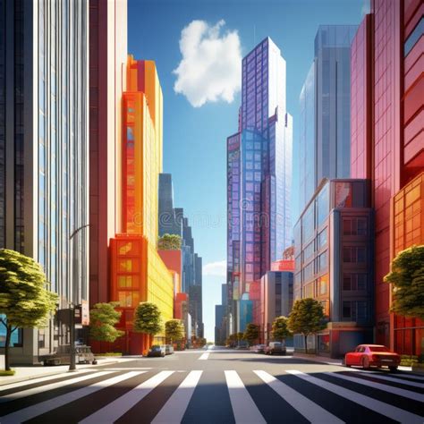 City With Tetris Style Cube Buildings Stock Image Image Of Square