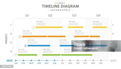 인포그래픽 12개월 최신 타임라인 캘린더 다이어그램과 Gantt 차트 타임라인에 대한 스톡 벡터 아트 및 기타 이미지 타임