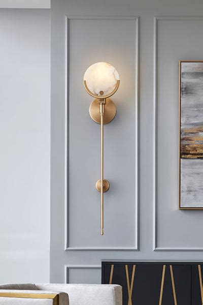 Alabaster Ava Brass Wall Lamp Samulighting