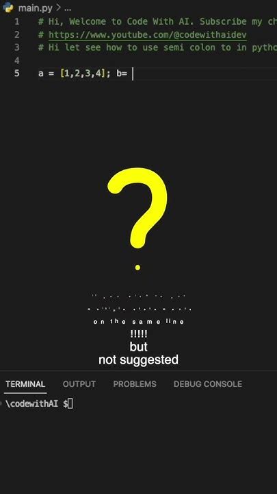 Mystery Behind The Semicolon Usage In Python Youtube