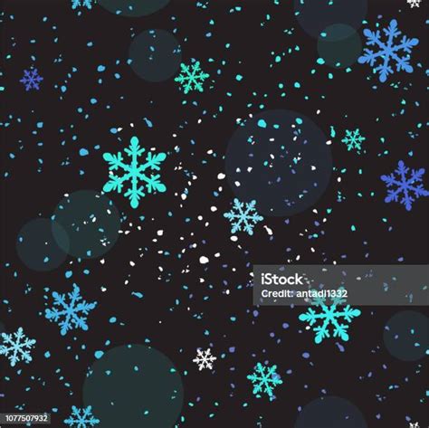 손으로 그린된 수채화 눈과 눈송이 완벽 한 패턴입니다 크리스마스와 새 해 휴일 벡터 텍스처 겨울 검은색에 대한 스톡 벡터 아트 및 기타 이미지 Istock