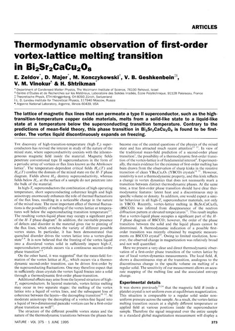 Pdf Thermodynamic Observation Of First Order Vortex Lattice Melting Transition In Bi2sr2cacu2o8