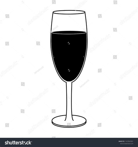 Champagne Glass Cup Black White Stock Vector Royalty Free 1167967831
