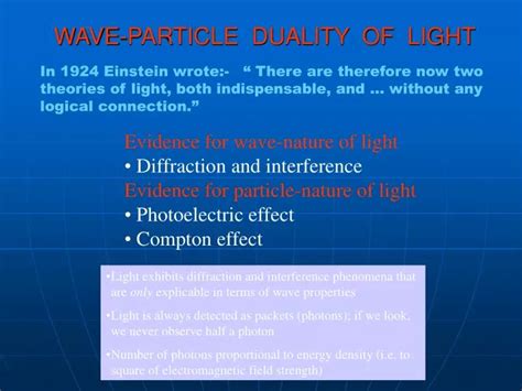 PPT WAVE PARTICLE DUALITY OF LIGHT PowerPoint Presentation Free Download ID 2938282