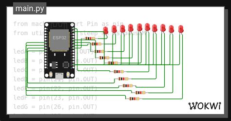 Led Carro Wokwi ESP32 STM32 Arduino Simulator