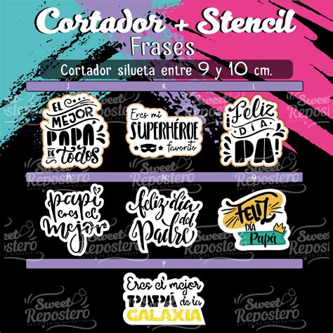 Cortador De Galleta Frase Dia Del Padre Stencil 2 SWEET REPOSTERO