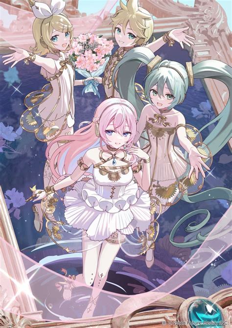 Hatsune Miku Kagamine Rin Kagamine Len Megurine Luka Gramophone Miku And More Vocaloid
