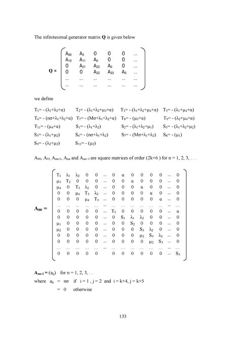 Retrial Queuing System 23 The Infinitesimal Generator Matrix Q Is