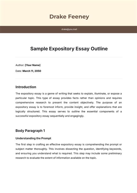 Illustration Essay Outline