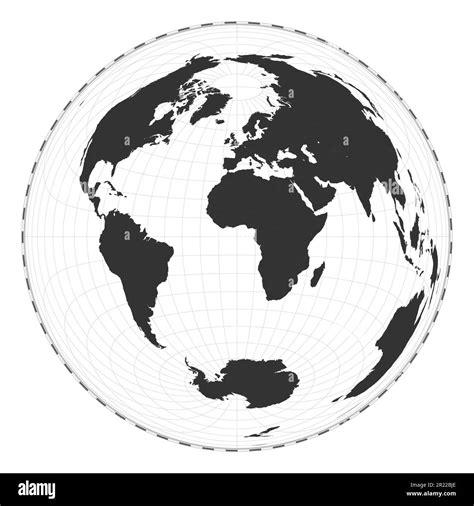 Vector World Map Lambert Azimuthal Equal Area Projection Plain World