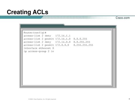 Ppt Ccna 2 V30 Module 11 Access Control Lists Acls Powerpoint Presentation Id6196355