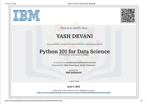 Yash Devani On Linkedin Python Datascience Ibm Certification Dataanalysis Machinelearning