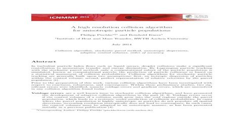 Download Pdf A High Resolution Collision Algorithm For Anisotropic