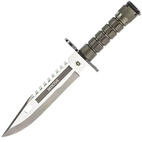 Faca T Tica Militar Baioneta Invictus Explorer A O Inox Bainha E Afiador Verde