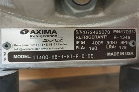 Used Danfoss Turbocor Tt400 Compressor Hos Bv