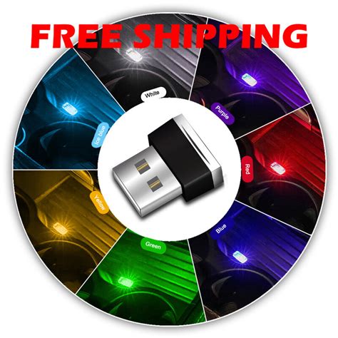 자동차 조명 미니 usb 조명 led 모델링 자동차 주변 조명 네온 인테리어 조명 자동차 보석 7 가지 조명 색상 파티용 조명