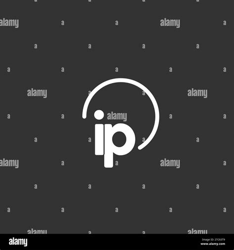 Ip Initial Logo With Rounded Circle Vector Graphic Stock Vector Image